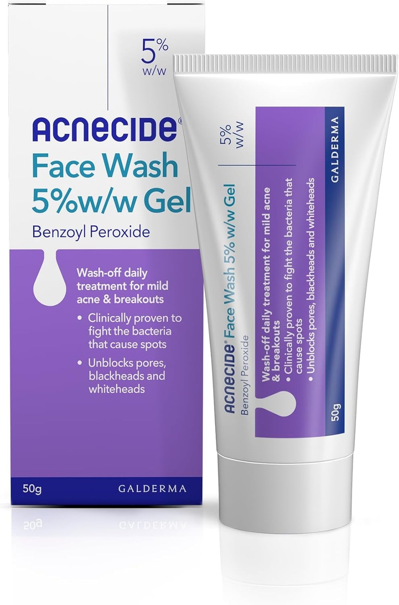 Sữa rửa mặt Acnecide Face Wash Gel 5% Benzoyl Peroxide Acne Treatment ...