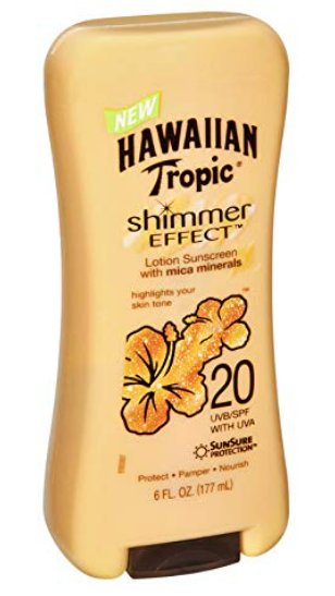 Hawaiian Tropic Shimmer Effect Lotion Sunscreen with Mica Minerals ...