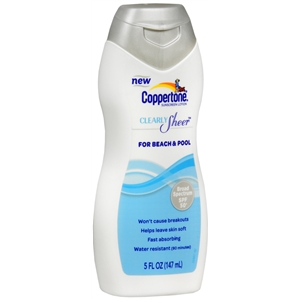 Coppertone Clearly Sheer for Beach & Pool Sunscreen Lotion SPF 50