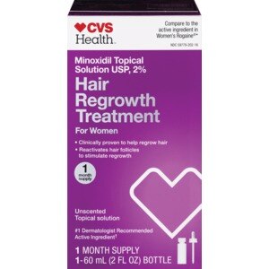 Cvs Health Minoxidil Topical Solution Usp 2% Hair Regrowth Treatment for Women Unscented