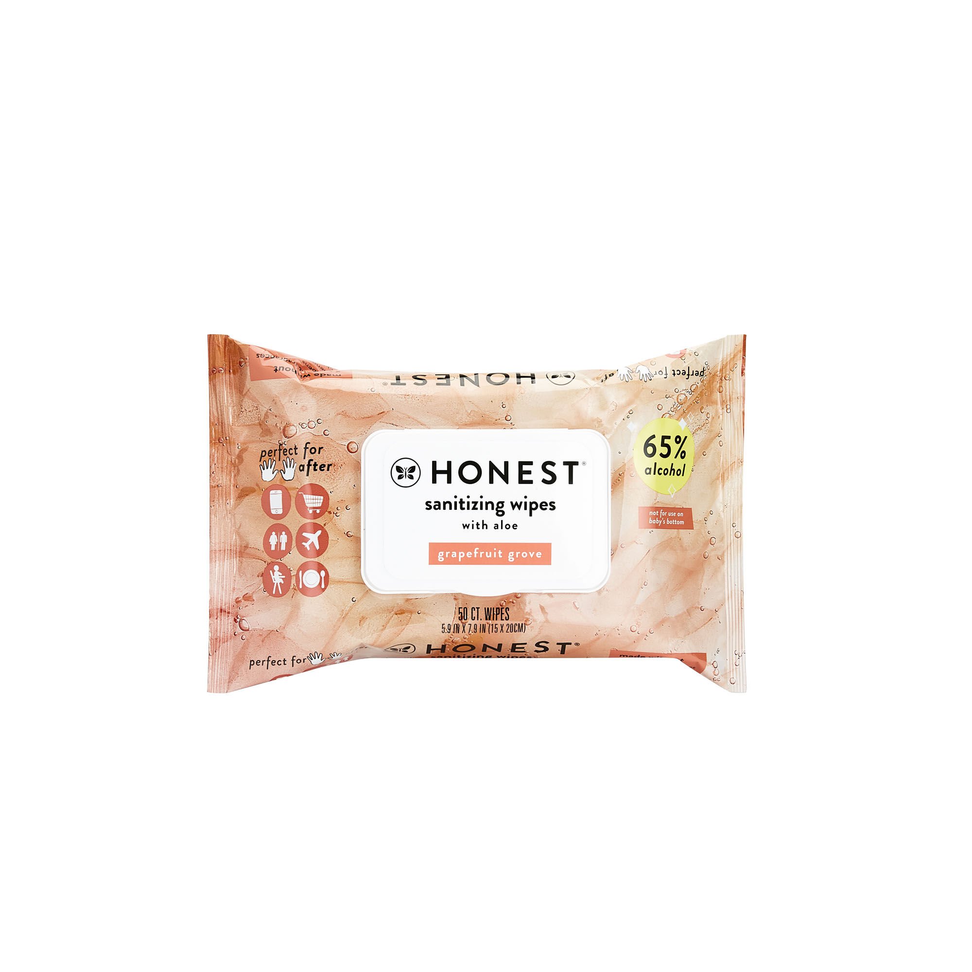 The Honest Company Honest Sanitizing Alcohol Wipes Grapefruit Grove