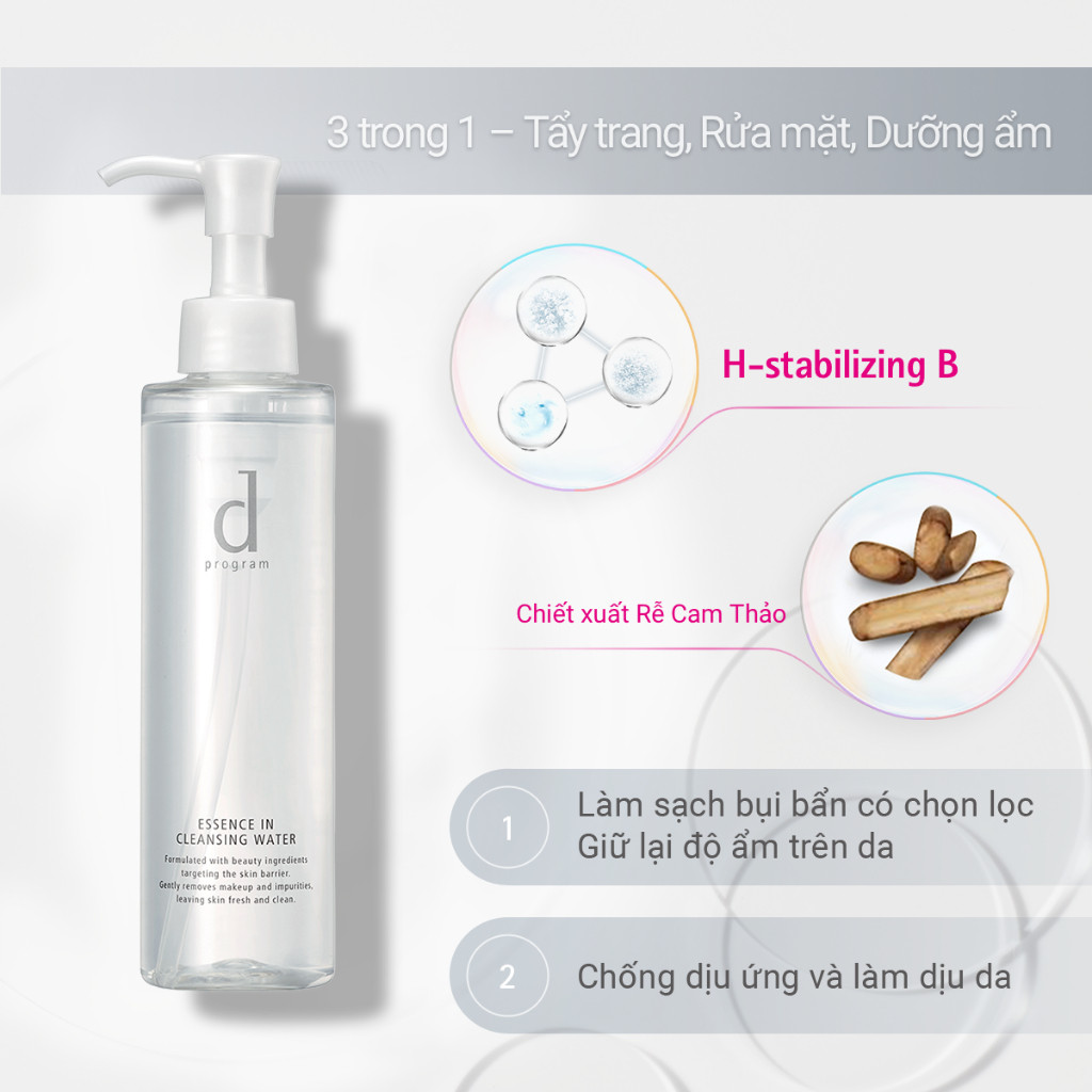 Full ingredients list D Program Essence Cleansing Water
