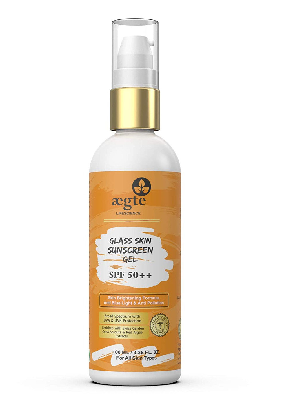 Aegte Glass Skin Broad Spectrum Sunscreen Gel Spf50++