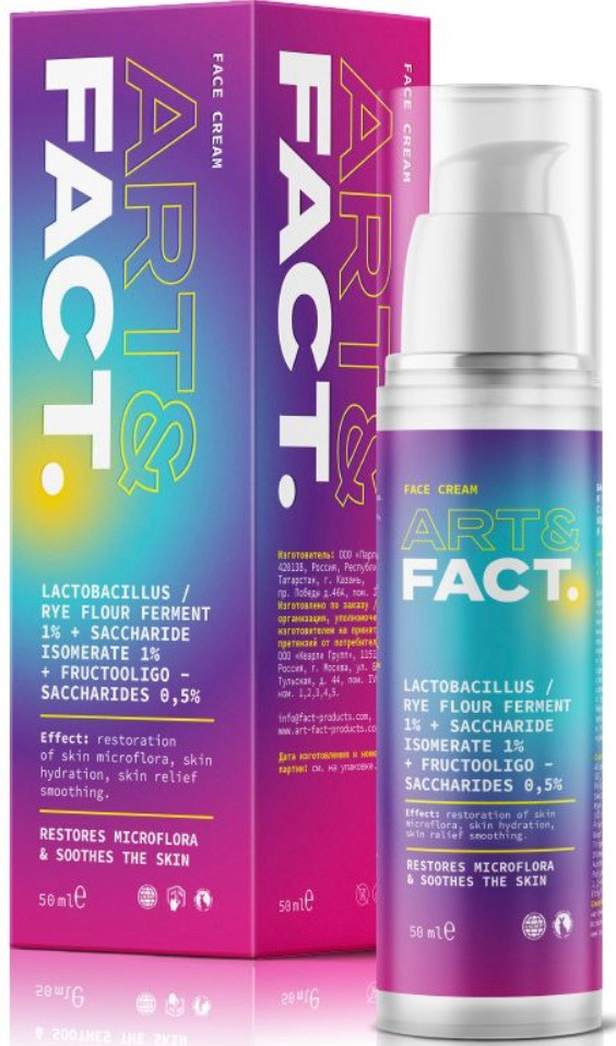 Full ingredients list ART&FACT. Pro And Prebiotics Cream