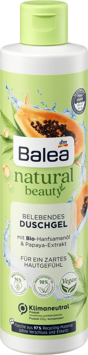 Sữa tắm Balea DM Natural Beauty Shower Gel With Hemp Seed And Papaya Oil