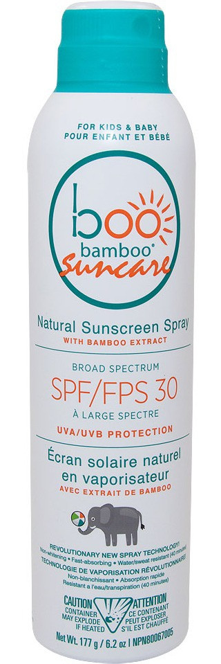Thành phần Xịt Boo Bamboo SPF 30 Kids & Baby Sunscreen Spray