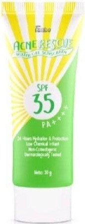 Full ingredients list fanbo Sunscreen Acne Rescue Water Gel ...