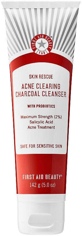 First Aid Beauty Skin Rescue Acne Clearing Charcoal Cleanser with ...