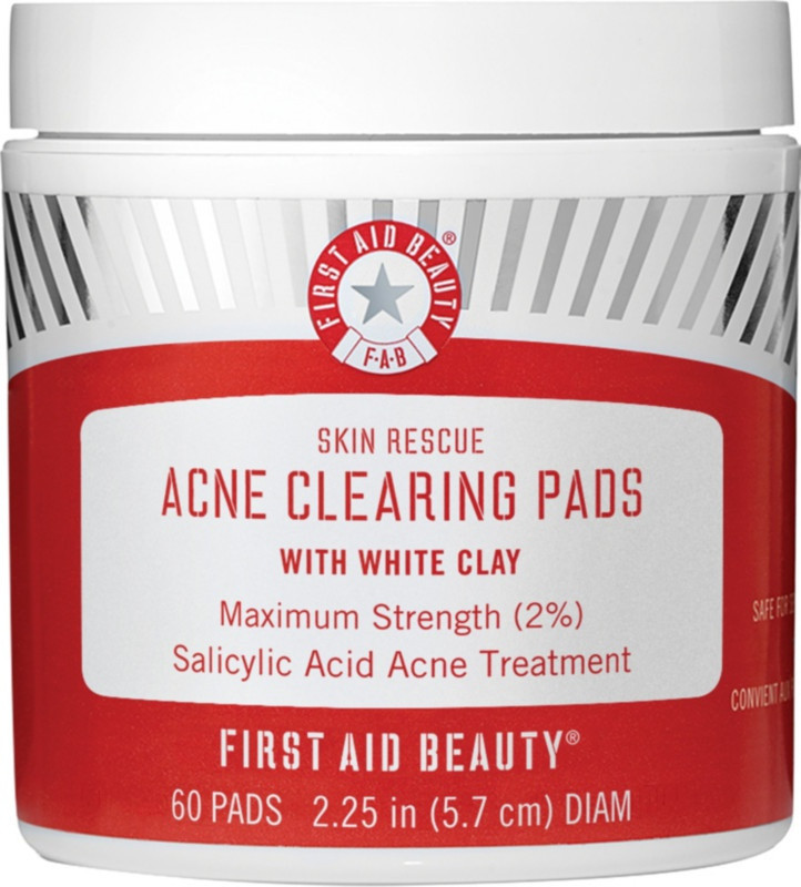 First Aid Beauty Skin Rescue Acne Clearing Pads with White Clay