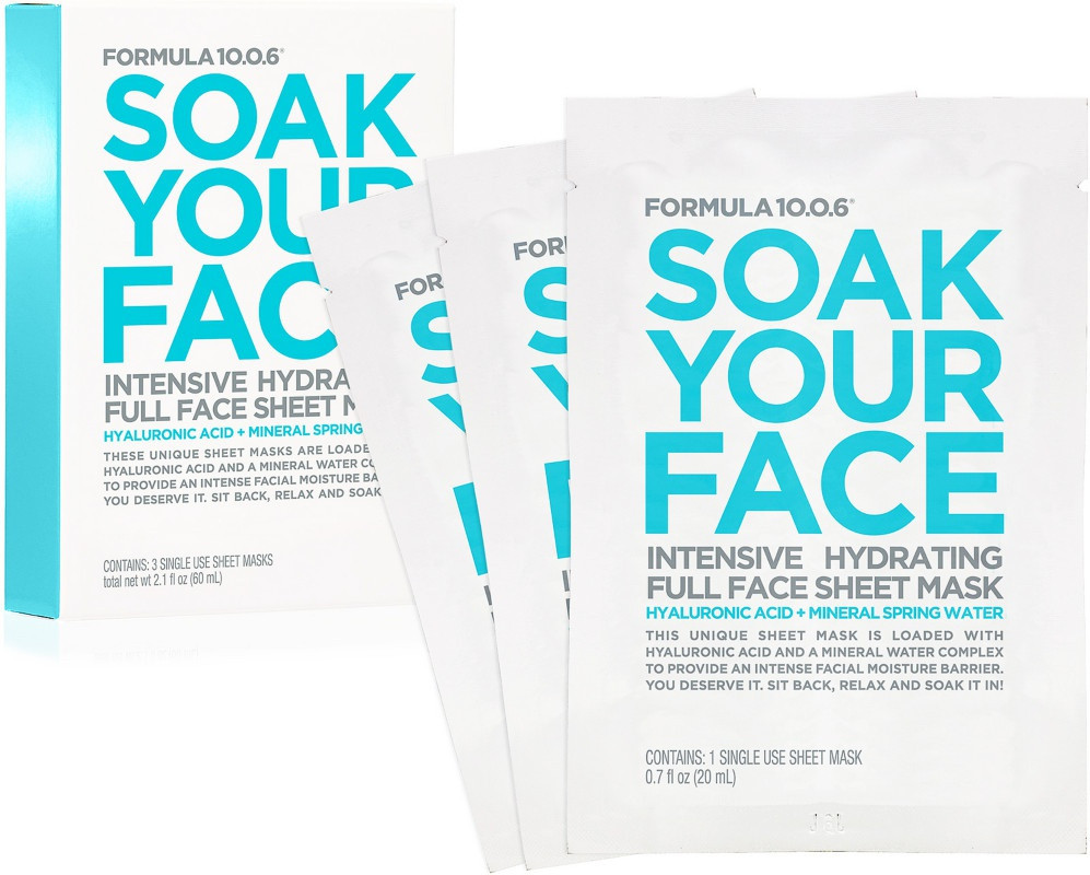 Formula 10.0.6 Soak Your Face Intensive Hydrating Full Face Sheet Mask