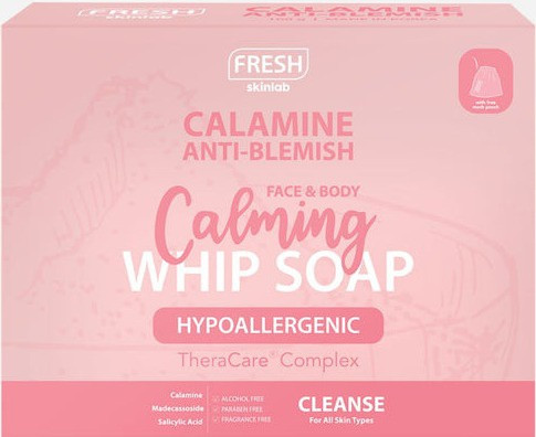 Fresh Skinlab Calamine Anti Blemish Calming Whip Soap 100g