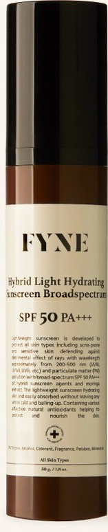 FYNE Hybrid Light Hydrating Sunscreen Broadspectrum Spf 50 Pa+++