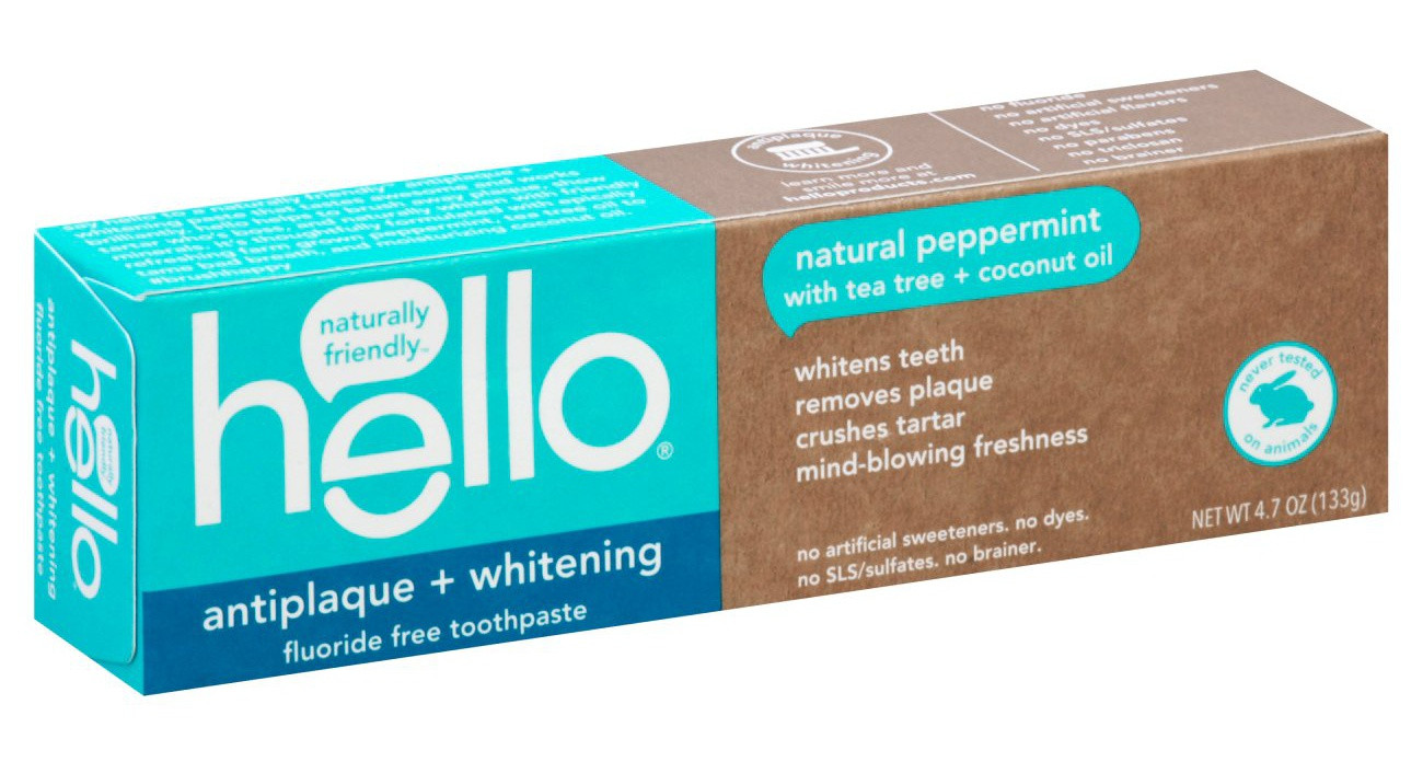 Hello Antiplaque And Whitening Toothpaste, Fluoride Free