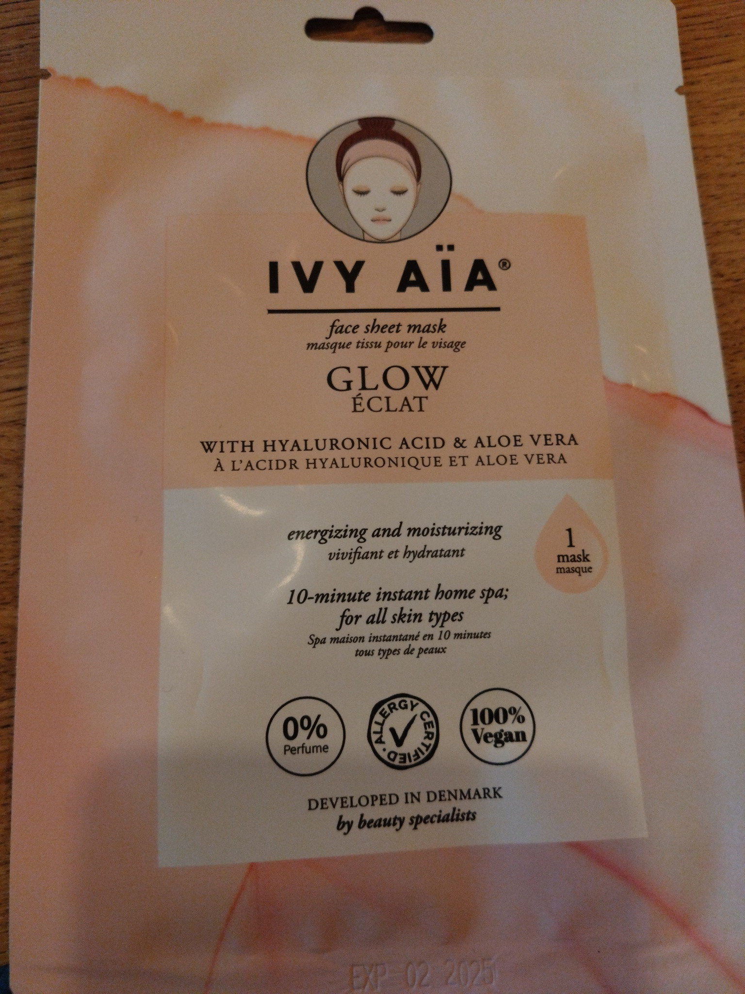 Thành phần Mặt nạ Ivy Aïa Face Sheet Mask - Glow Èclat