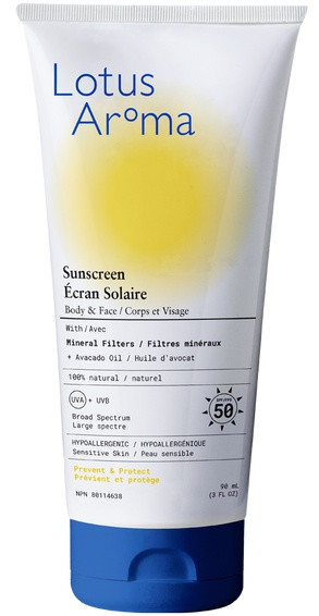 Full ingredients list Lotus Aroma Sunscreen Spf 50