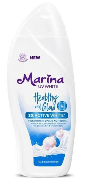Full ingredients list Marina UV White Healthy And Glow Body ...