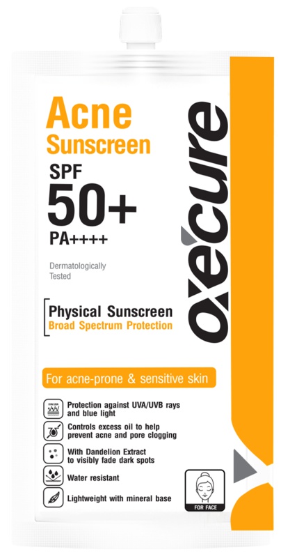 Full ingredients list Oxecure Acne Sunscreen SPF 50+/Pa++++