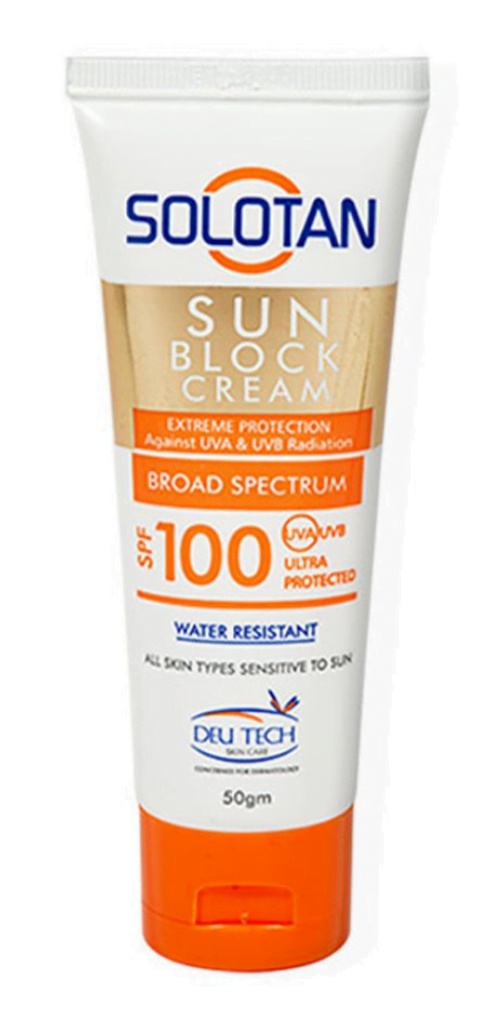 Full ingredients list Solotan Sun Block Cream