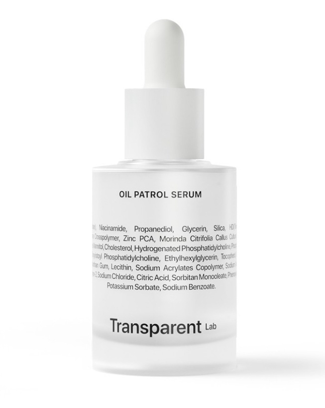 Thành phần Tinh chất Transparent lab Oil Patrol Serum đầy đủ