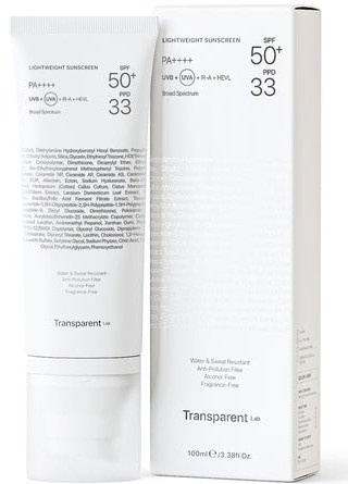 Transparent lab Lightweight Sunscreen SPF50+ PPD33