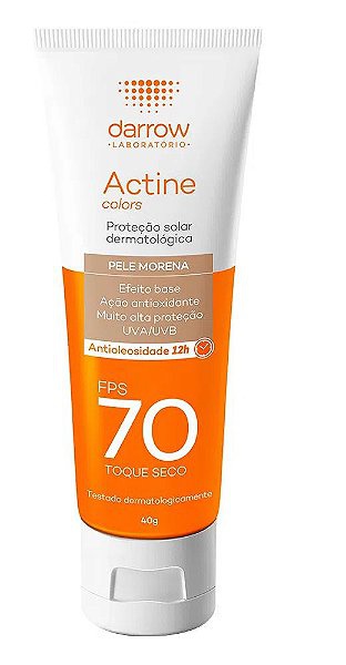 Darrow Protetor Solar Facial Darrow Actine Colors Pele Morena FPS70
