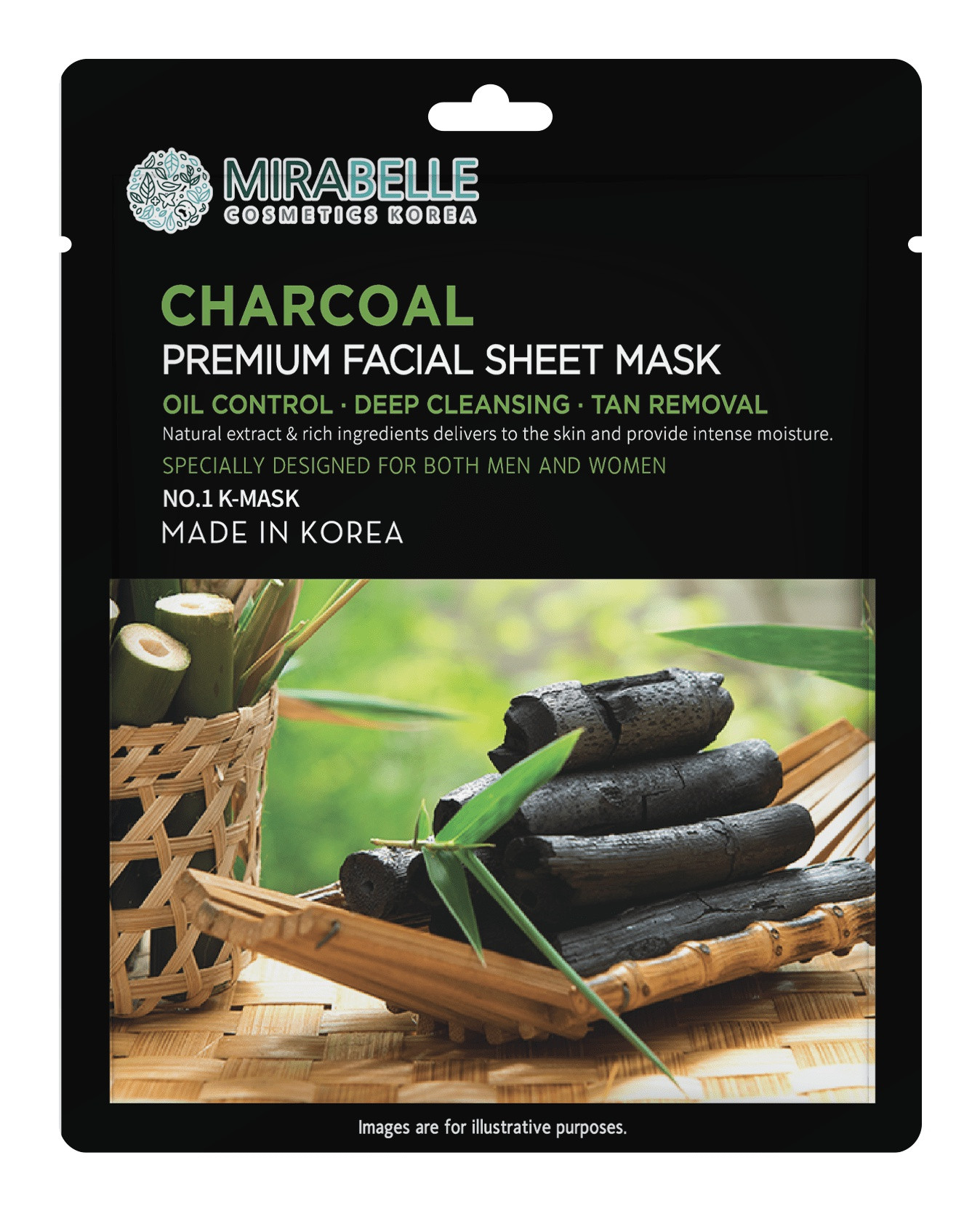 Thành phần Mặt nạ Mirabelle Charcoal Sheet Mask đầy đủ