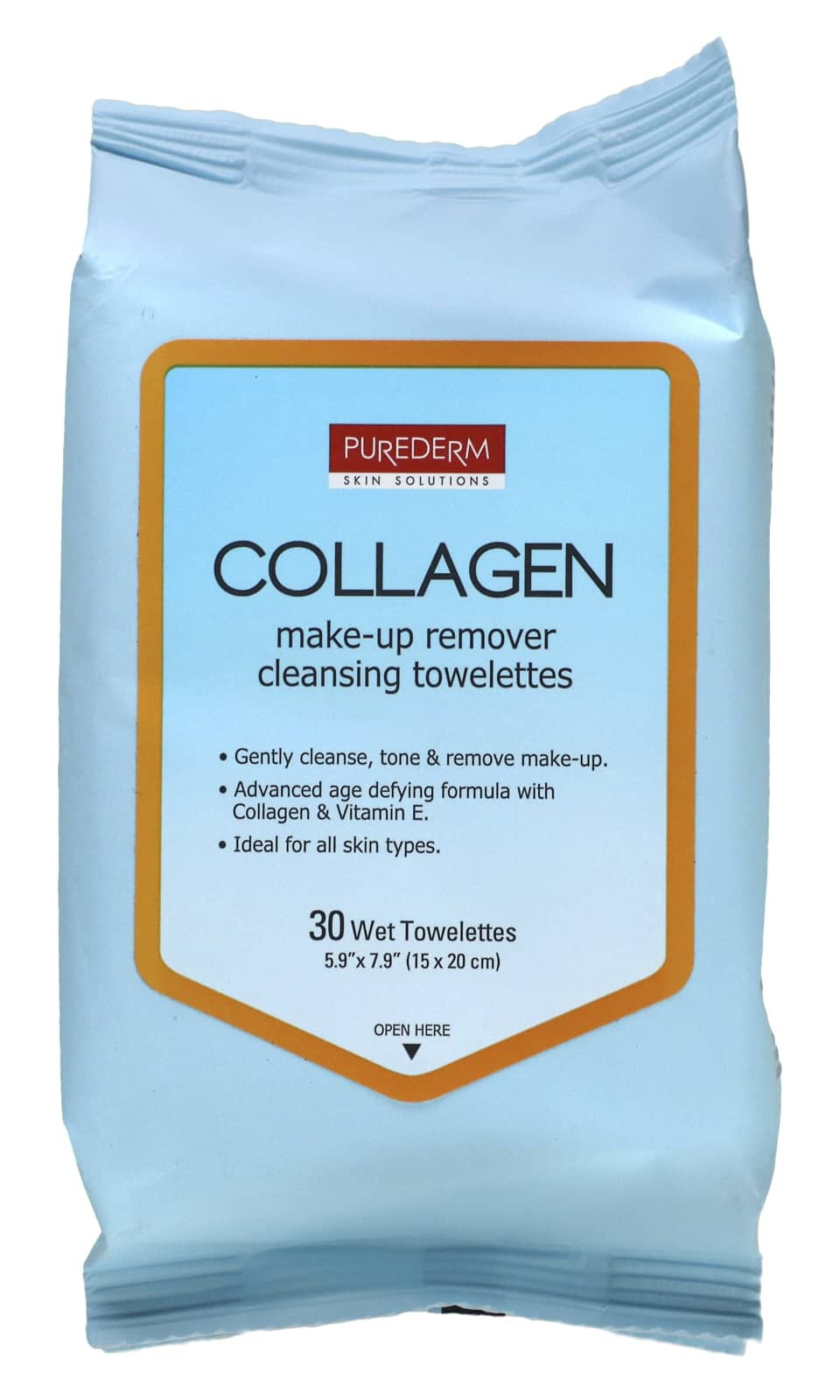 PUREDERM Collagen Make-up Remover Cleansing Towelettes