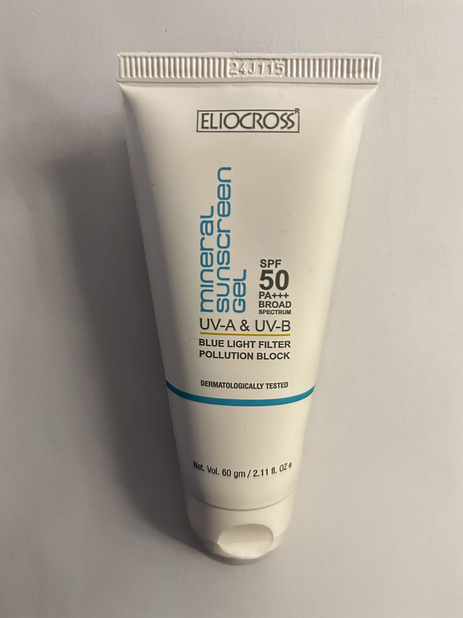Eliocross Mineral Sunscreen Gel SPF 50 Pa+++ Broad Spectrum UV-a & UV-b ...