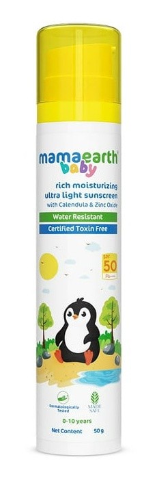 Mamaearth baby Rich Moisturizing Ultra Light Sunscreen SPF 50
